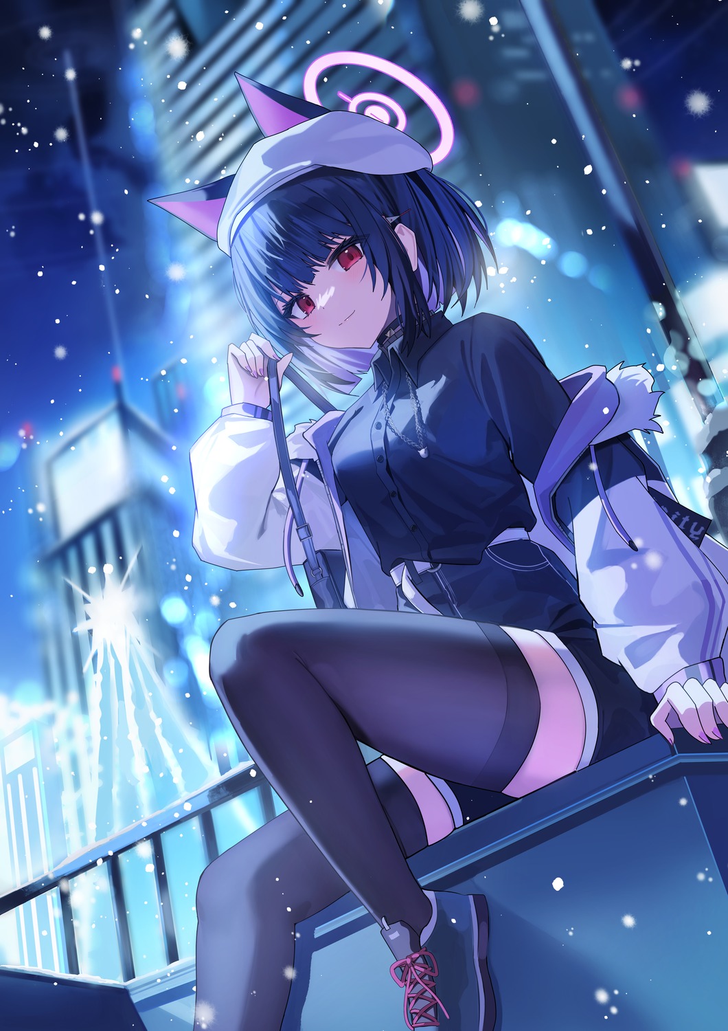 iv (iv70311741) blue archive kyouyama kazusa animal ears halo nekomimi thighhighs | #1131786 ...